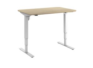 4061753261250 - Schreibtisch Atlanta Trend elektrisch höhenverstellbar gerade abgerundete Ecken BxT 1200 x 800 mm Eiche weiß kaiserkraft