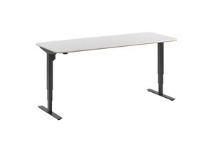4061753261755 - Schreibtisch Atlanta Trend elektrisch höhenverstellbar gerade abgerundete Ecken BxT 2000 x 800 mm weiß schwarz kaiserkraft
