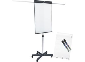 8713797111072 - Mobiles Flipchart Sketch Pro magnetische Tafel höhenverstellbar 2 Seitenarme Sternfuß inkl Starterset B 680 x H 1050 mm schwarz-weiß