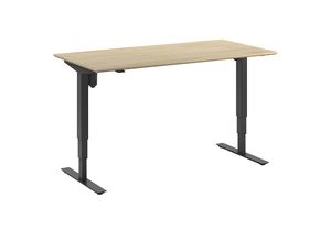 4061753261540 - Schreibtisch Atlanta Trend elektrisch höhenverstellbar gerade BxT 1600 x 800 mm Eiche schwarz kaiserkraft