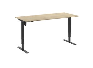 4061753261663 - Schreibtisch Atlanta Trend elektrisch höhenverstellbar gerade BxT 1800 x 800 mm Eiche schwarz kaiserkraft