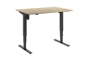 4061753261304 - Schreibtisch Atlanta Trend elektrisch höhenverstellbar gerade BxT 1200 x 800 mm Eiche schwarz kaiserkraft