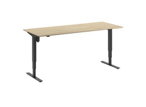 4061753261786 - Schreibtisch Atlanta Trend elektrisch höhenverstellbar gerade BxT 2000 x 800 mm Eiche schwarz kaiserkraft