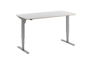 4061753261502 - Schreibtisch Atlanta Trend elektrisch höhenverstellbar gerade abgerundete Ecken BxT 1600 x 800 mm weiß silber kaiserkraft