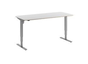 4061753261625 - Schreibtisch Atlanta Trend elektrisch höhenverstellbar gerade abgerundete Ecken BxT 1800 x 800 mm weiß silber kaiserkraft
