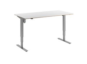 4061753261564 - Schreibtisch Atlanta Trend elektrisch höhenverstellbar gerade BxT 1600 x 800 mm weiß silber kaiserkraft