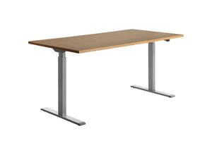 4014296860671 - Sitz-Steh-Schreibtisch E-Table TTS16080GB elektrisch höhenverstellbar 70-120cm (H) 160cmx80cm (BxT) rechteckig buche   Licht