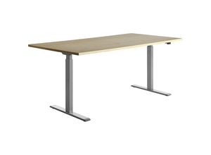 4014296873817 - Sitz-Steh-Schreibtisch E-Table TTS18080GA elektrisch höhenverstellbar 70-120cm (H) 180cmx80cm (BxT) rechteckig ahorn   Licht