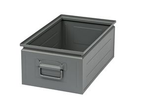 8697837505130 - Stapelkasten aus Stahlblech Volumen ca 30 l basaltgrau RAL 7012 kaiserkraft