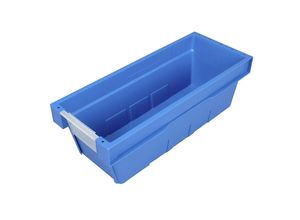 4005187211610 - Nestbare Transportkiste mit transparenter Frontseite 490 x 200 x 160 mm blau
