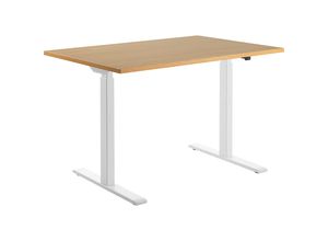 4014296860527 - Sitz-Steh-Schreibtisch E-Table TTS12080WB elektrisch höhenverstellbar 70-120cm (H) 120cmx80cm (BxT) rechteckig buche   Weiß 