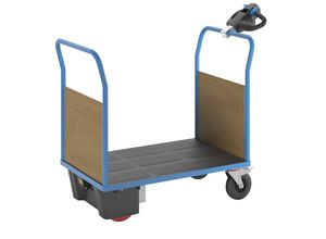 4061753236777 - eurokraft pro Plattformwagen mit Elektroantrieb 2 MDF-Stirnwände LxBxH 1420 x 700 x 1300 mm
