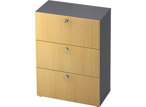 4032062159071 - eurokraft pro Hängeregistraturschrank HxBxT 1100 x 800 x 420 mm graphit   Buche