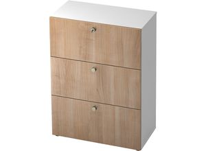 4032062145333 - eurokraft pro Hängeregistraturschrank HxBxT 1100 x 800 x 420 mm weiß   Nussbaum-Dekor