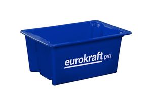 4053133003994 - eurokraft pro Drehstapelbehälter aus lebensmittelechtem Polypropylen Volumen 34 Liter VE 3 Stk Wände und Boden geschlossen blau