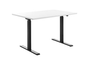 4014296860510 - Sitz-Steh-Schreibtisch E-Table TTS12080SW elektrisch höhenverstellbar 70-120cm (H) 120cmx80cm (BxT) rechteckig weiß   Schwar