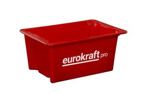 4053133004113 - eurokraft pro Drehstapelbehälter aus lebensmittelechtem Polypropylen Volumen 34 Liter VE 3 Stk Wände und Boden geschlossen rot