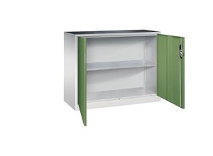 4062084810568 - Werkstatt-Beistellschrank mit Flügeltüren Breite x Tiefe 1200 x 500 mm lichtgrau   resedagrün C+P