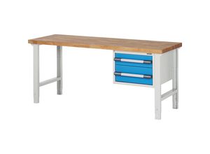4061753039163 - eurokraft pro Werkbank Baukastensystem Serie 7000 2 Schubladen BxT 2000 x 700 mm