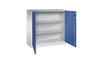 4064615131791 - Werkstatt-Beistellschrank mit Flügeltüren HxBxT 1200 x 1200 x 500 mm lichtgrau   enzianblau C+P