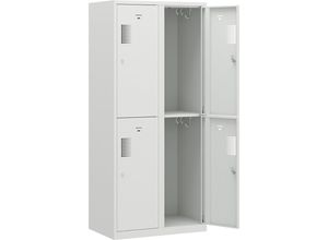 4061753003737 - eurokraft basic Garderobenschrank halbhohe Fächer halbhohe Fächer B 800 mm 4 Fächer lichtgrau