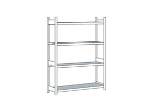 4004514200662 - SCHULTE Weitspannregal mit Stahlboden Höhe 2500 mm Spannweite 1500 mm Grundregal Tiefe 600 mm