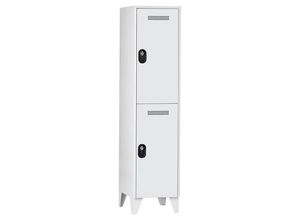 4250618246147 - Garderobenschrank Fachhöhe 820 mm HxBxT 1850 x 400 x 500 mm Abteilbreite 400 mm Korpus-   Türfarbe Lichtgrau   Lichtgrau