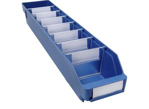 4250621500175 - Regalkasten aus hochschlagfestem Polypropylen blau LxBxH 600 x 118 x 95 mm VE 30 Stk STEMO