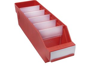 4250621500380 - Regalkasten aus hochschlagfestem Polypropylen rot LxBxH 300 x 90 x 95 mm VE 40 Stk STEMO