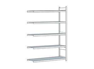 4004514215369 - SCHULTE Weitspannregal mit Stahlboden Höhe 3000 mm Spannweite 2000 mm Anbauregal Tiefe 800 mm
