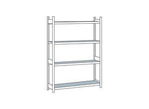 4004514200648 - SCHULTE Weitspannregal mit Stahlboden Höhe 2500 mm Spannweite 1500 mm Grundregal Tiefe 400 mm