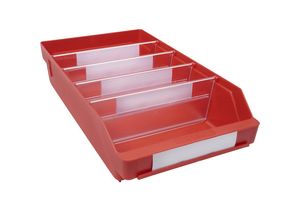 4250621500458 - Regalkasten aus hochschlagfestem Polypropylen rot LxBxH 400 x 240 x 95 mm VE 15 Stk STEMO