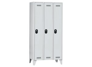 4250618238999 - Garderobenschrank Fachhöhe 1700 mm HxBxT 1850 x 900 x 500 mm Abteilbreite 300 mm Korpus-   Türfarbe Lichtgrau   Lichtgrau