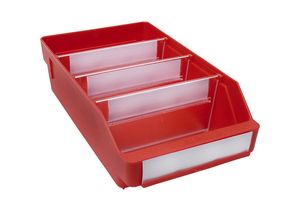 4250621500403 - Regalkasten aus hochschlagfestem Polypropylen rot LxBxH 300 x 180 x 95 mm VE 20 Stk STEMO