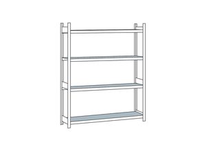 4004514215062 - SCHULTE Weitspannregal mit Stahlboden Höhe 2500 mm Spannweite 2250 mm Grundregal Tiefe 400 mm