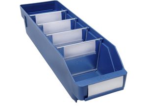 4250621500076 - Regalkasten aus hochschlagfestem Polypropylen blau LxBxH 400 x 118 x 95 mm VE 30 Stk STEMO
