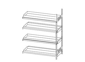 4260139972333 - Kleingebinde-Gefahrstoffregal für gewässergefährdende Medien 4 Regalwannenböden Regalbreite 1000 mm Anbauregal LaCont