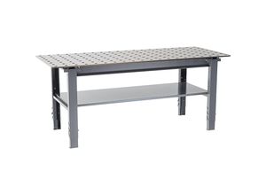 4061753293657 - Schweißertisch höhenverstellbar Stahl BxT 2000 x 800 mm grau kaiserkraft
