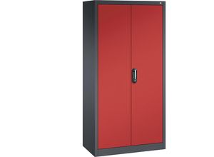 4069361477216 - ACURADO Universalschrank BxT 930 x 500 mm schwarzgrau   feuerrot C+P