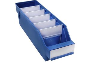 4250621500021 - Regalkasten aus hochschlagfestem Polypropylen blau LxBxH 300 x 90 x 95 mm VE 40 Stk STEMO