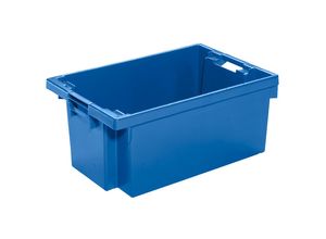 4004950701853 - Drehstapelbehälter aus HDPE Volumen 40 l Wände und Boden geschlossen blau kaiserkraft