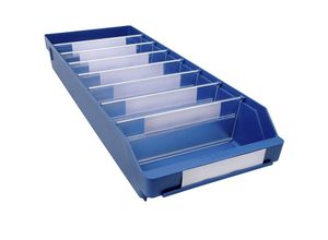 4250621500182 - Regalkasten aus hochschlagfestem Polypropylen blau LxBxH 600 x 240 x 95 mm VE 15 Stk STEMO