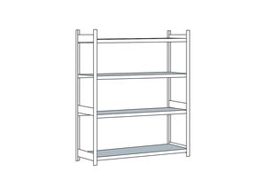 4004514215055 - SCHULTE Weitspannregal mit Stahlboden Höhe 2500 mm Spannweite 2000 mm Grundregal Tiefe 800 mm
