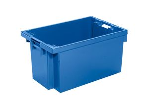 4004950701877 - Drehstapelbehälter aus HDPE Volumen 50 l Wände und Boden geschlossen blau kaiserkraft