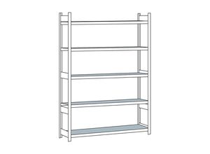 4004514215277 - SCHULTE Weitspannregal mit Stahlboden Höhe 3000 mm Spannweite 2500 mm Grundregal Tiefe 500 mm