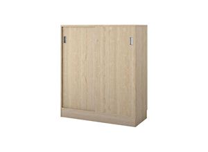 5905745101614 - Schrank Chicago mit Schiebetüren HxBxT 1353 x 1215 x 400 mm Eiche kaiserkraft