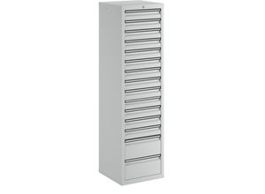 4031068113469 - Schubladenschrank HxBxT 1800 x 500 x 500 mm 13 Schubladen 100 mm 2 Schubladen 200 mm hoch Korpus und Schubladen grau kaiserkraft