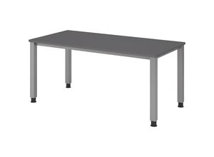 4032062322277 - QS16 höhenverstellbarer Schreibtisch grafit rechteckig 4-Fuß-Gestell silber 1600 x 800 cm