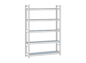 4004514215222 - SCHULTE Weitspannregal mit Stahlboden Höhe 3000 mm Spannweite 2250 mm Grundregal Tiefe 400 mm