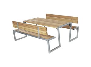 5703393744869 - Gruppensitzbank Länge 1760 mm mit Rückenlehne braun kaiserkraft